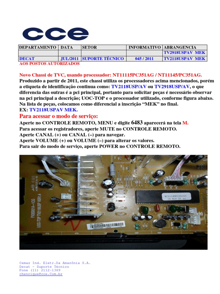 Novos Chassis Tvs Cce | PDF