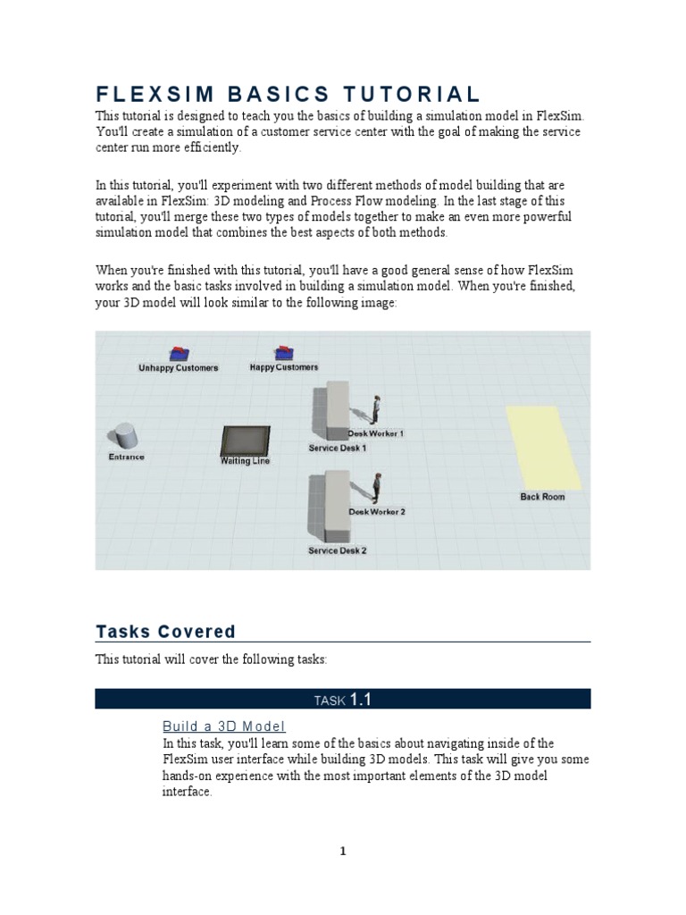 Flexsim Basics Tutorial Pdf 3 D Computer Graphics Simulation