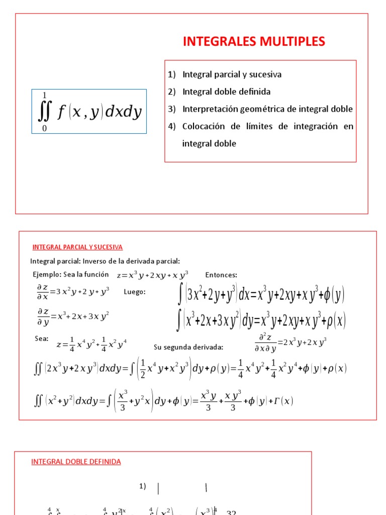 4) Integral Múltiple | PDF | Integral | Derivado