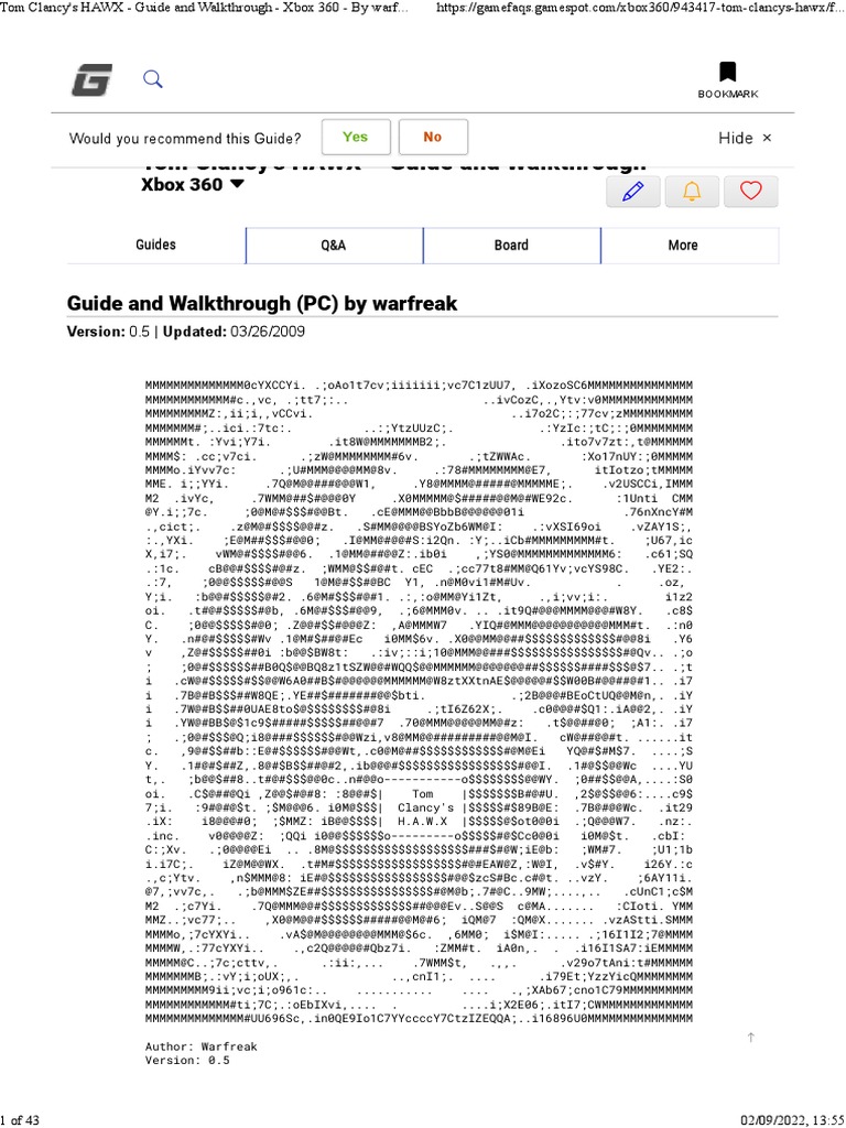Tom Clancy's HAWX - Guide and Walkthrough - Xbox 360 - by Warfreak ...