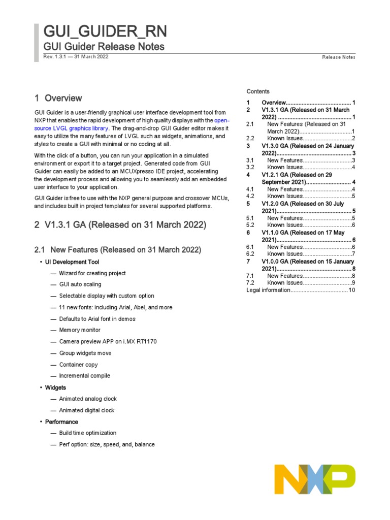 GUI Guider Release Notes | PDF | Contractual Term | Icon (Computing)