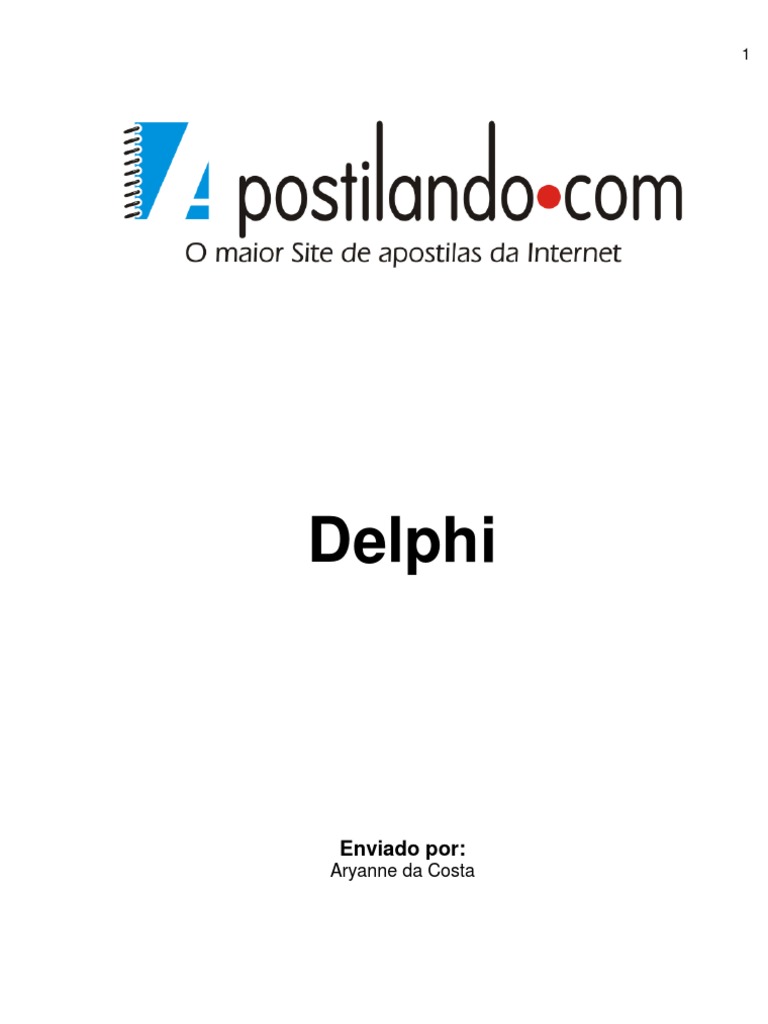 Apostila Completa De Delphi Com Sql Server Pdf Linguagem De