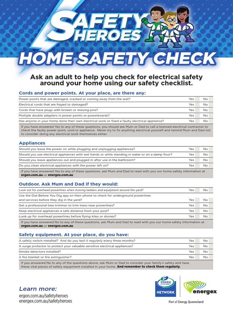 Safety Heroes Home Safety Check | PDF | Electrical Engineering ...