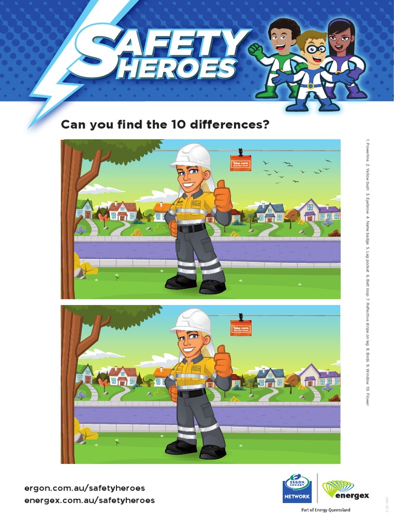 Safety Heroes Spot The Difference | PDF