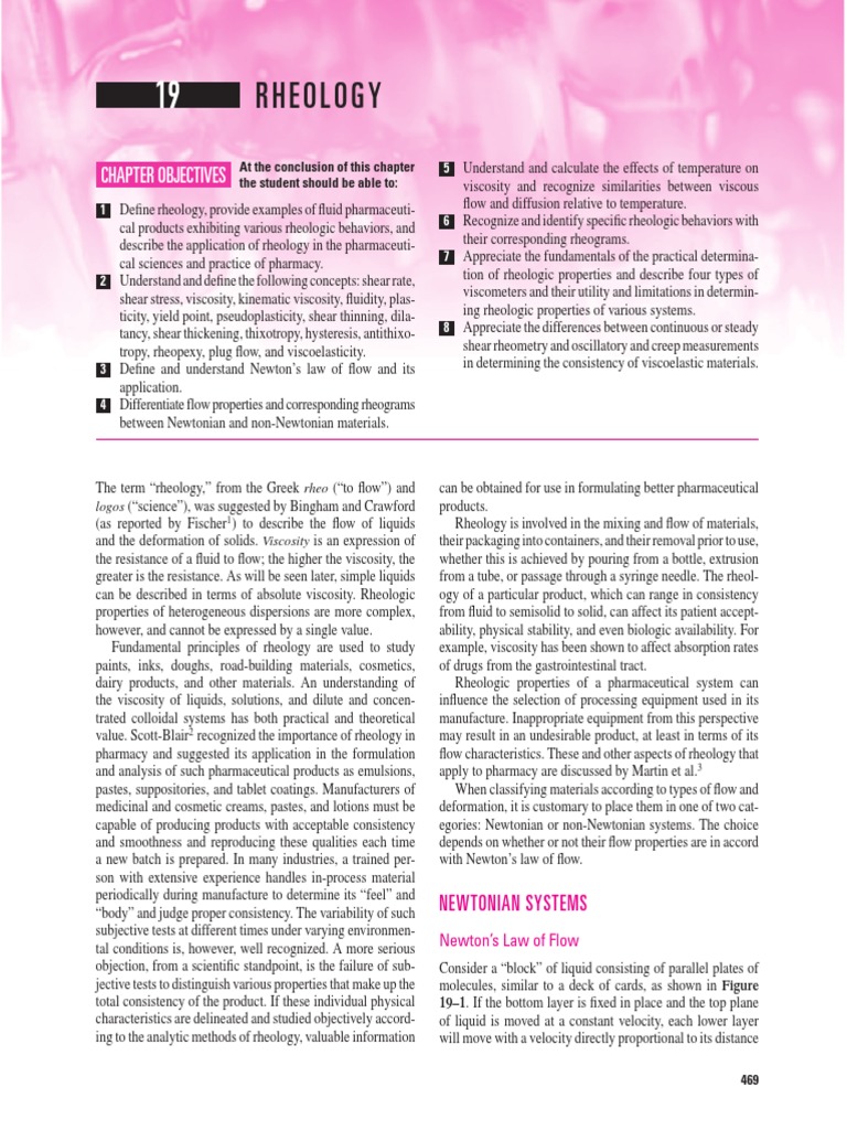 Rheology Applications in Pharmacy | PDF | Rheology | Viscosity