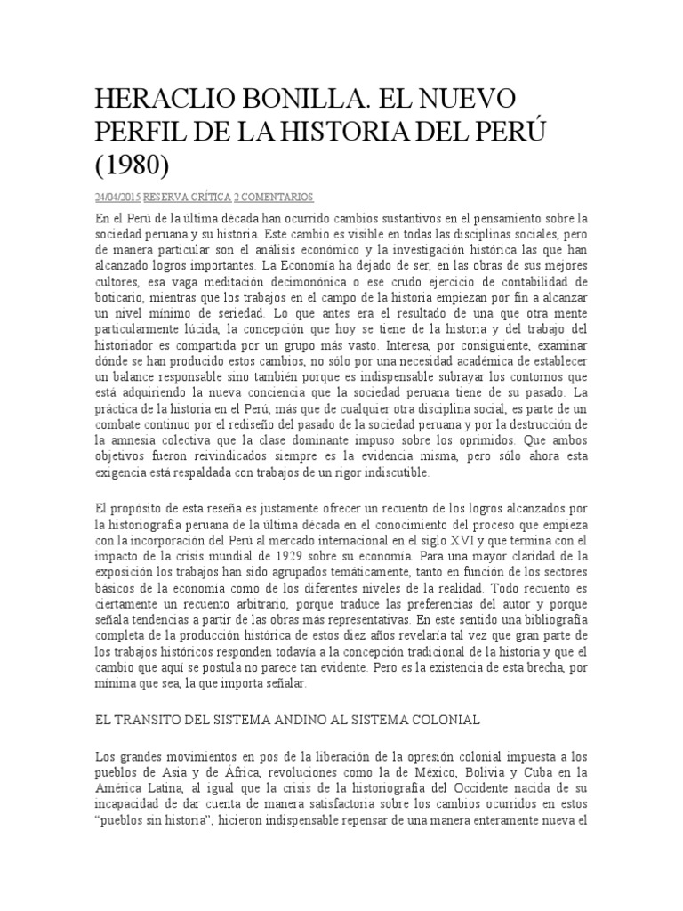HERACLIO BONILLA | PDF | Perú | Historiografía