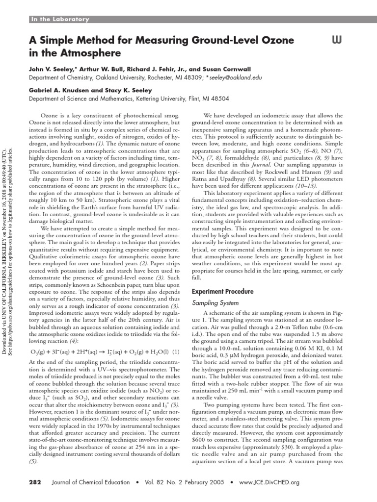 Ozone Test | PDF | Ozone | Absorbance