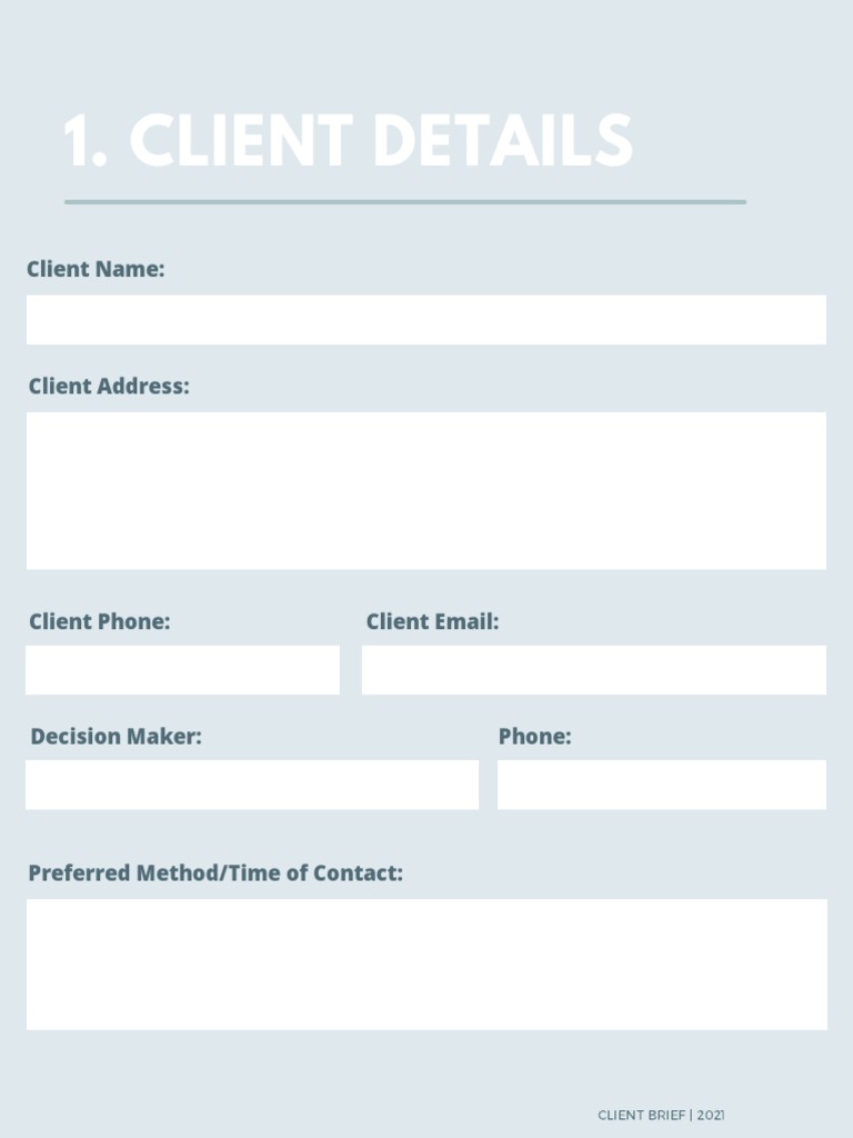 Client Brief Template PDF Download | PDF