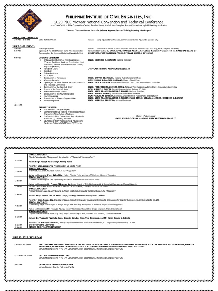 2023 Midyear NCTC Program - 29 May 2023 | PDF | Engineering | Civil ...