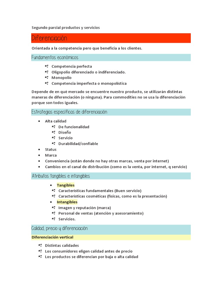 Segundo Parcial Productos y Servicios Completo | PDF | Marca | Producto (Negocio)