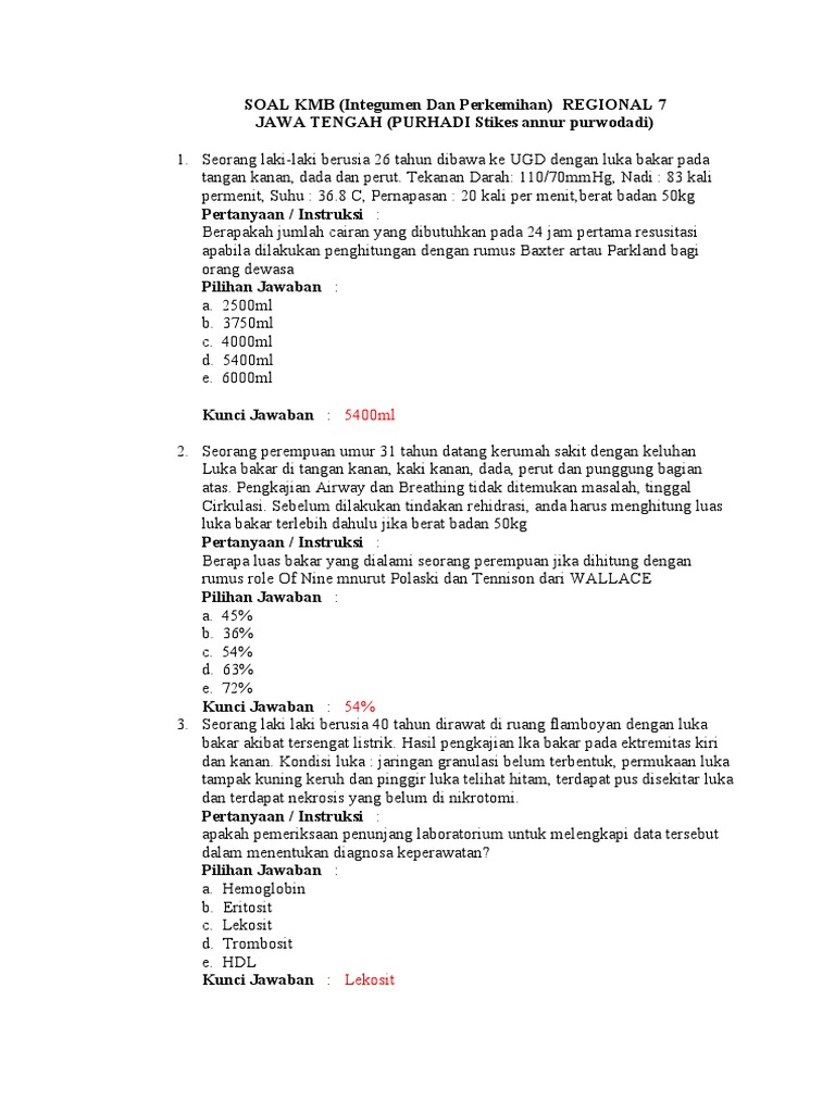 Soal Ukom Kirim AIPNI KMB Integ Dan Perkemih | PDF