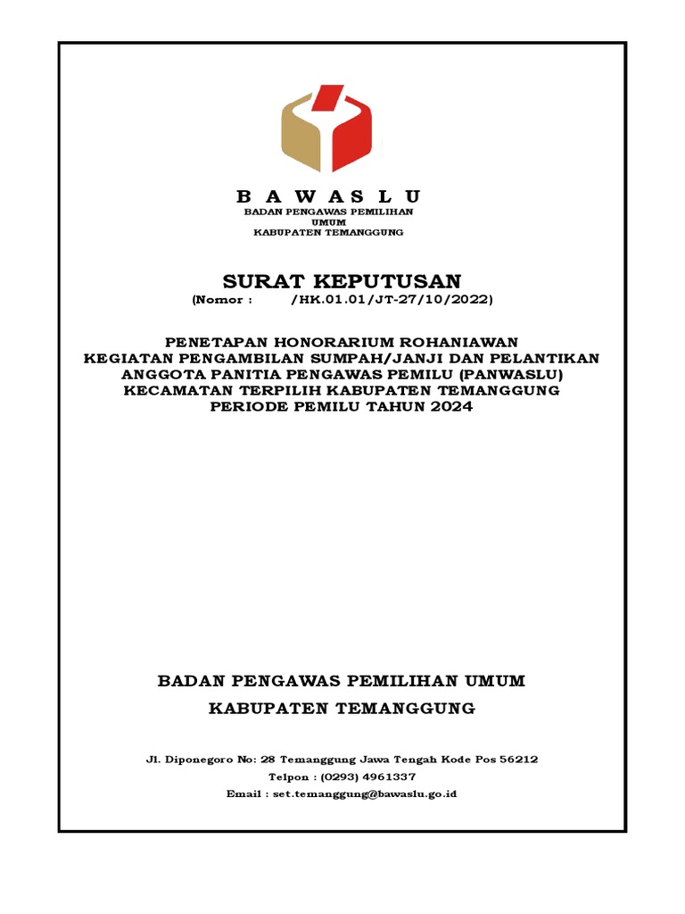 Sk Rohaniawan Honorarium Pdf