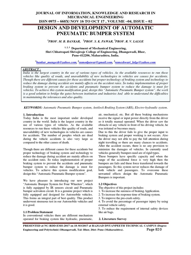 Automatic Pneumatic Bumper System Design | PDF | Actuator | Valve
