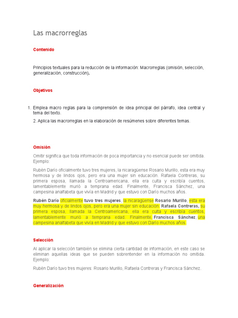 Macrorreglas Textuales | PDF