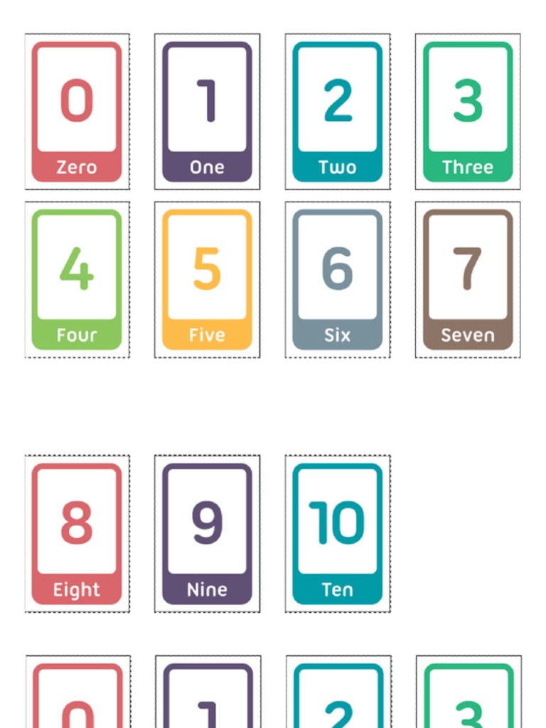 Number Flashcards 0-10 RA | PDF