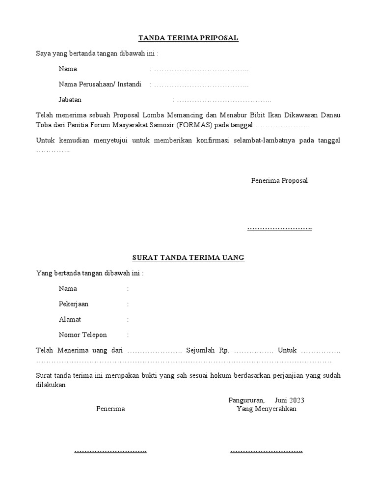 Surat Tanda Terima Uang | PDF Surat Tanda Terima Uang | PDF
