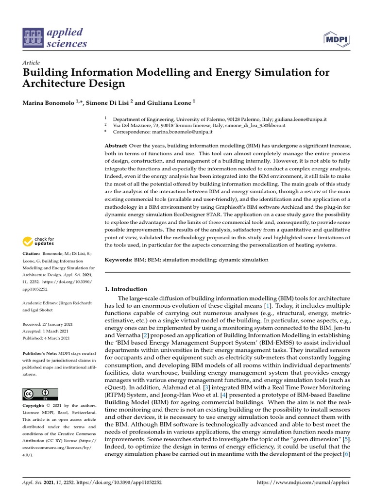 Building Information Modelling and Energy Simulati | PDF | Building Information Modeling ...
