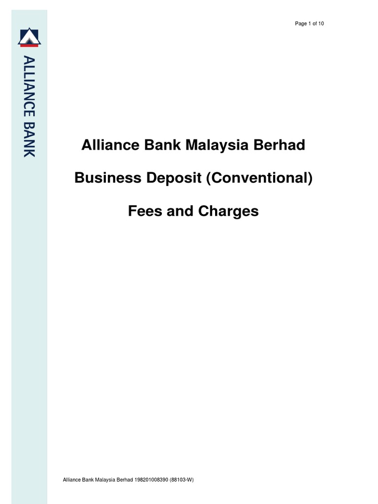 Deposit Fees and Charges | PDF | Cheque | Overdraft
