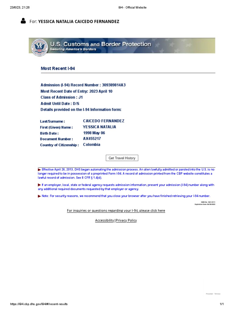 I94 - Official Website | PDF