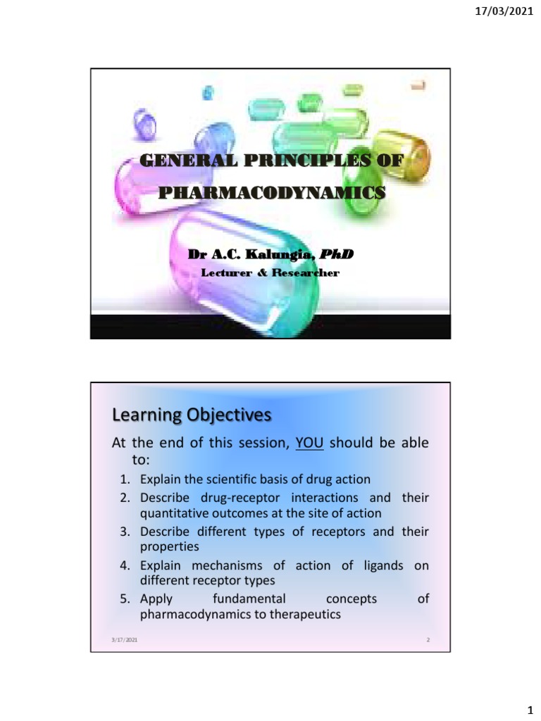 3 Principles of Pharmacodynamics | PDF | Receptor Antagonist | Receptor (Biochemistry)