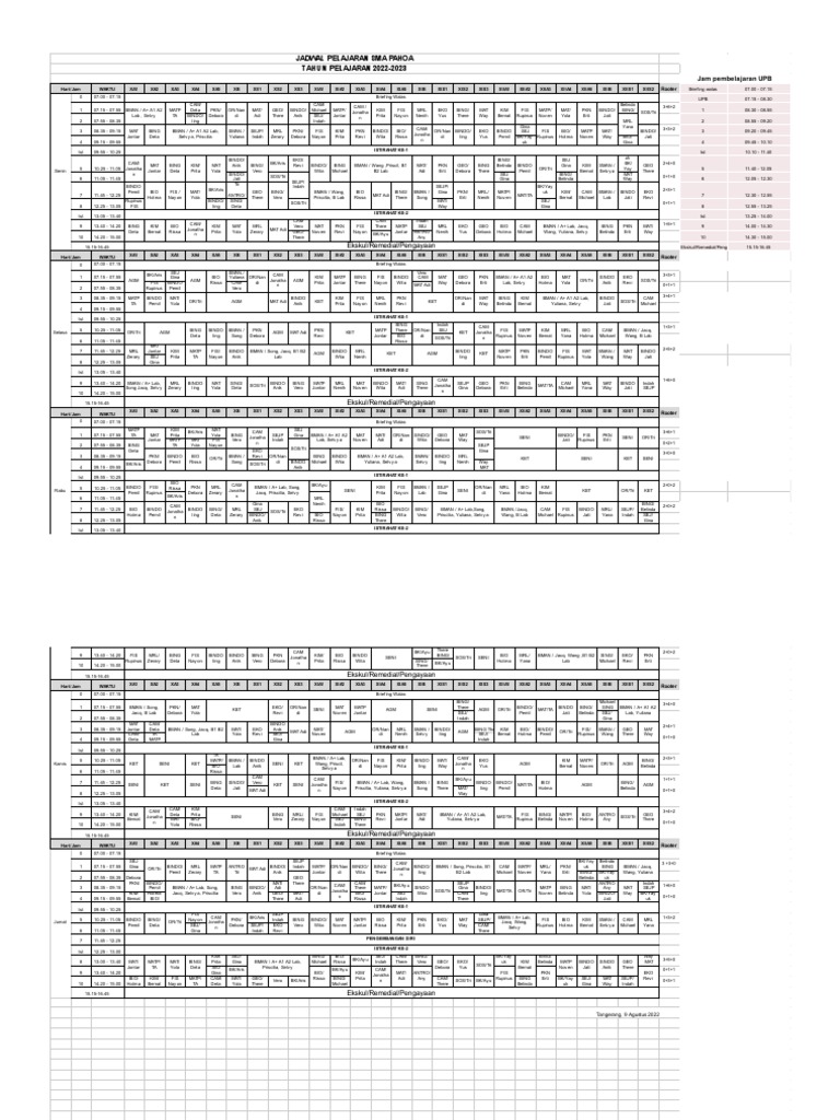 JADWAL PELAJARAN SMA 22_23 (3) | PDF