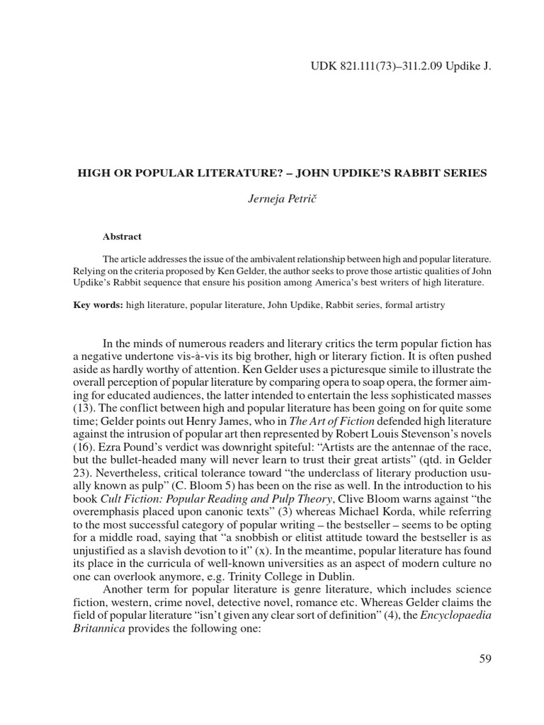 JOHN UPDIKE's Rabbit Series | PDF | Poetry