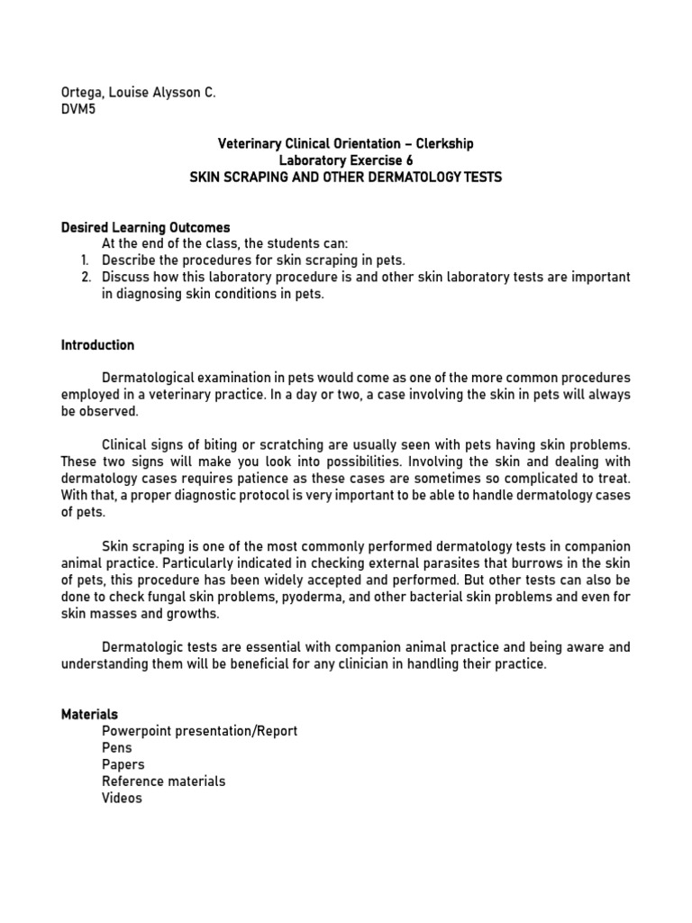 Dermatology Tests | Download Free PDF | Dermatology | Medical Diagnosis