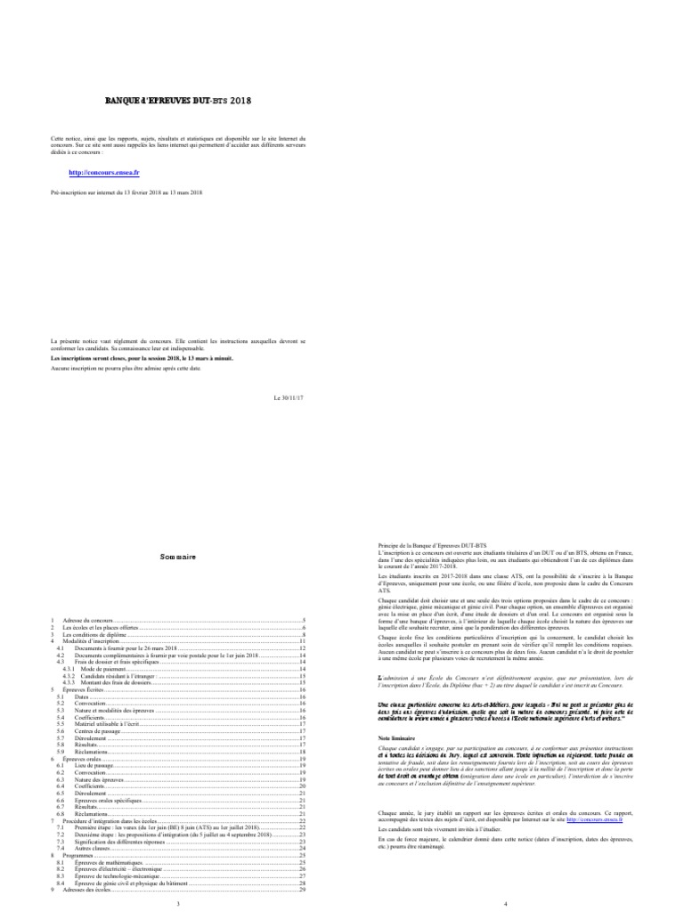 Brochure Dut Bts 2018 | PDF | Science des matériaux | Chimie