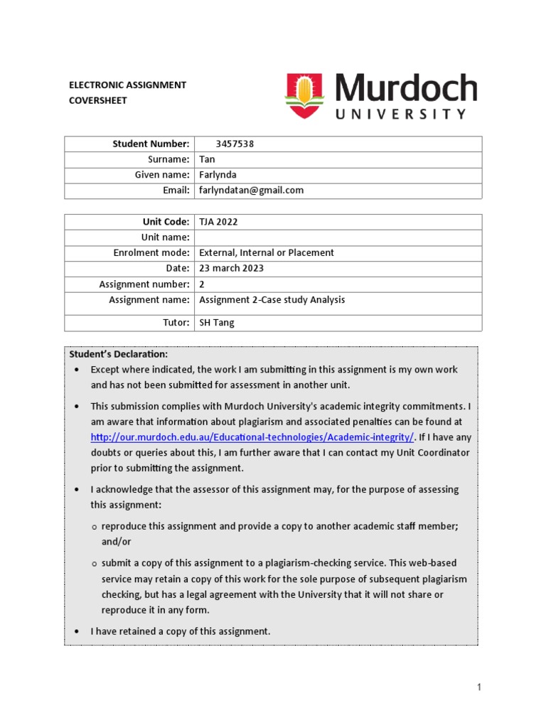 Case Study Analysis Report-Individual | PDF | Negotiation | Cross ...