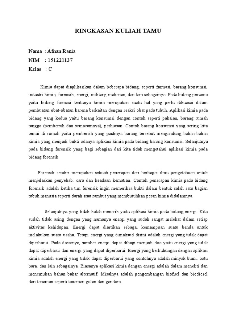 Ringkasan Kuliah Tamu | PDF