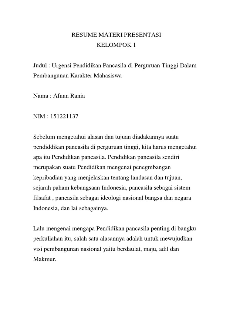 Resume Materi Presentasi Kelompok 1-2 | PDF
