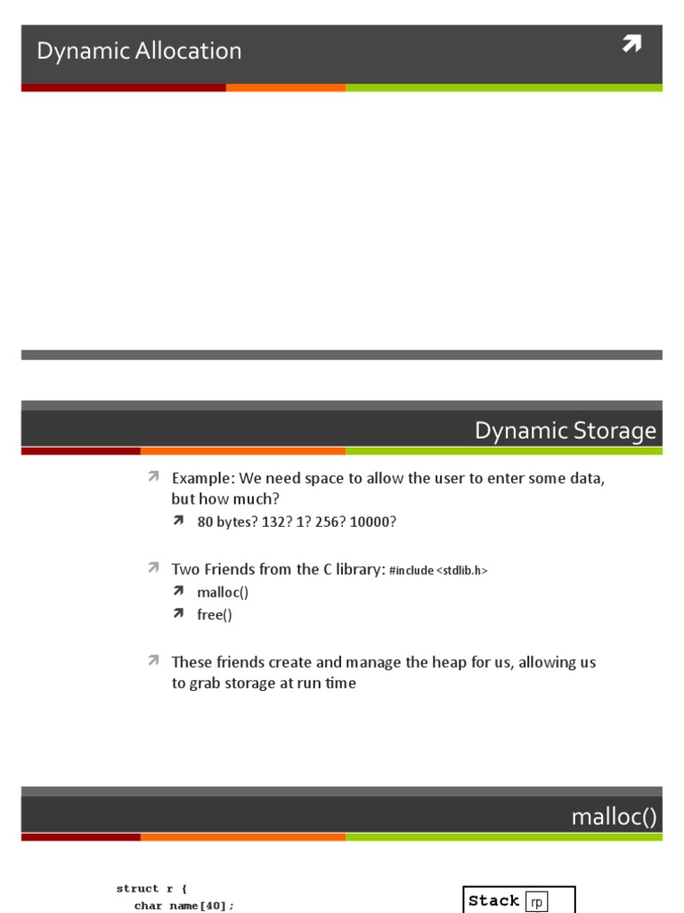 L21 DynamicAllocation | PDF | Pointer (Computer Programming) | Computer Programming