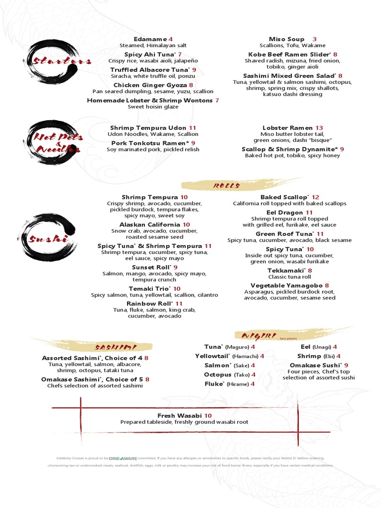 Sushi On Five Menu GNI 2 13 20 | PDF | Sushi | Asian Cuisine