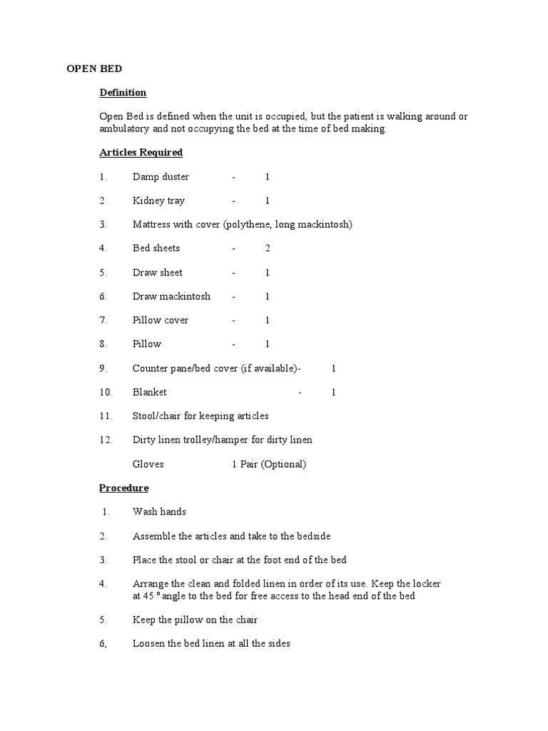 Open Bed Making | PDF | Bed | Furniture