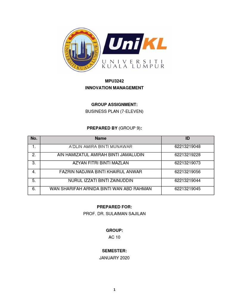 7 Eleven Business Plan Group 9 PDF | PDF | Convenience Store | Franchising