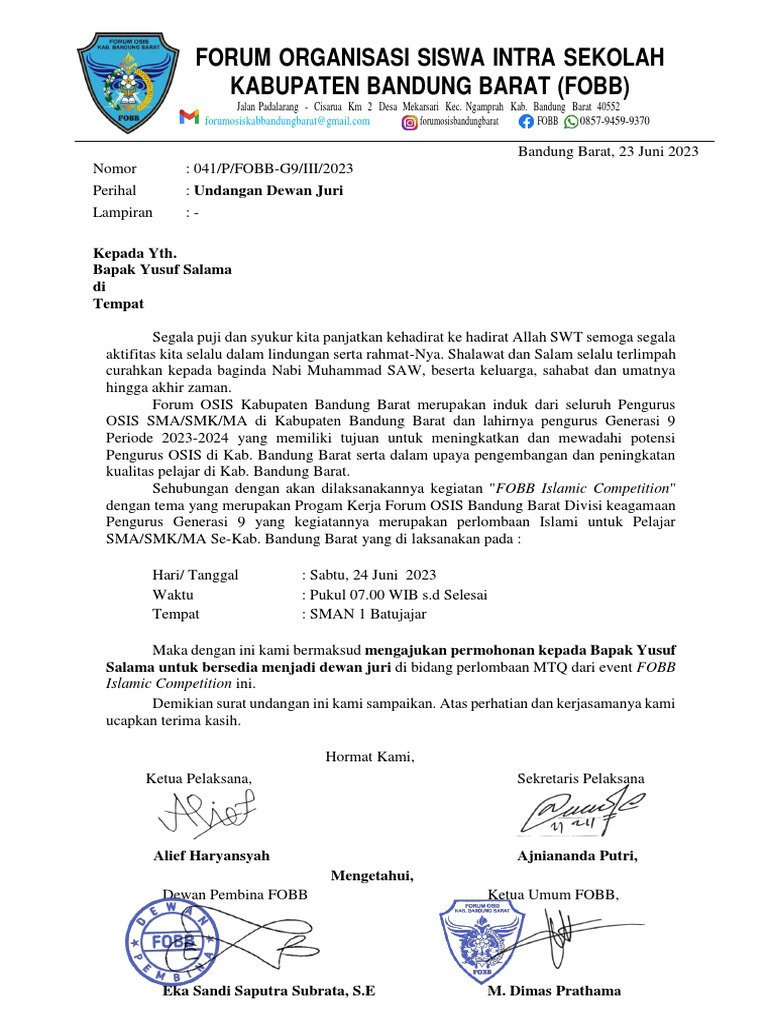 041 Surat Undangan Dewan Juri | PDF