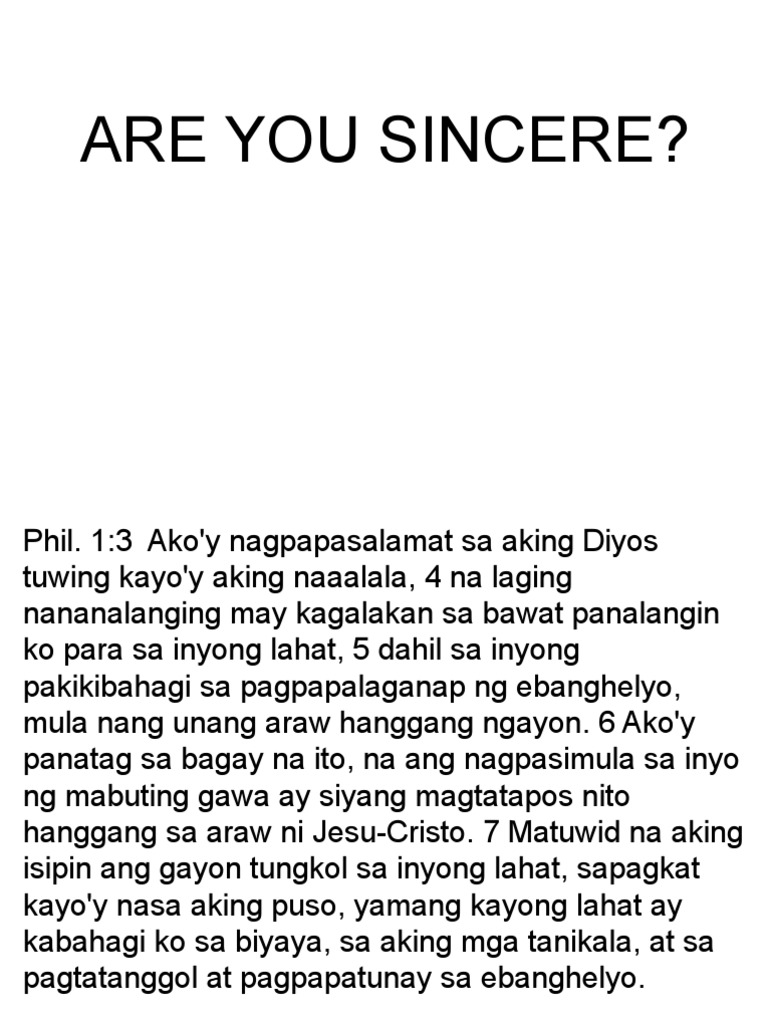 Are You Sincere | PDF