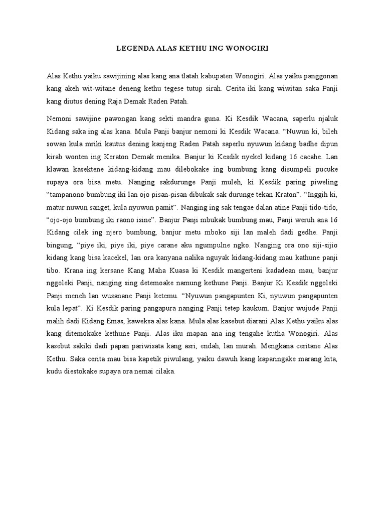 Legenda Alas Kethu Ing Wonogiri | PDF