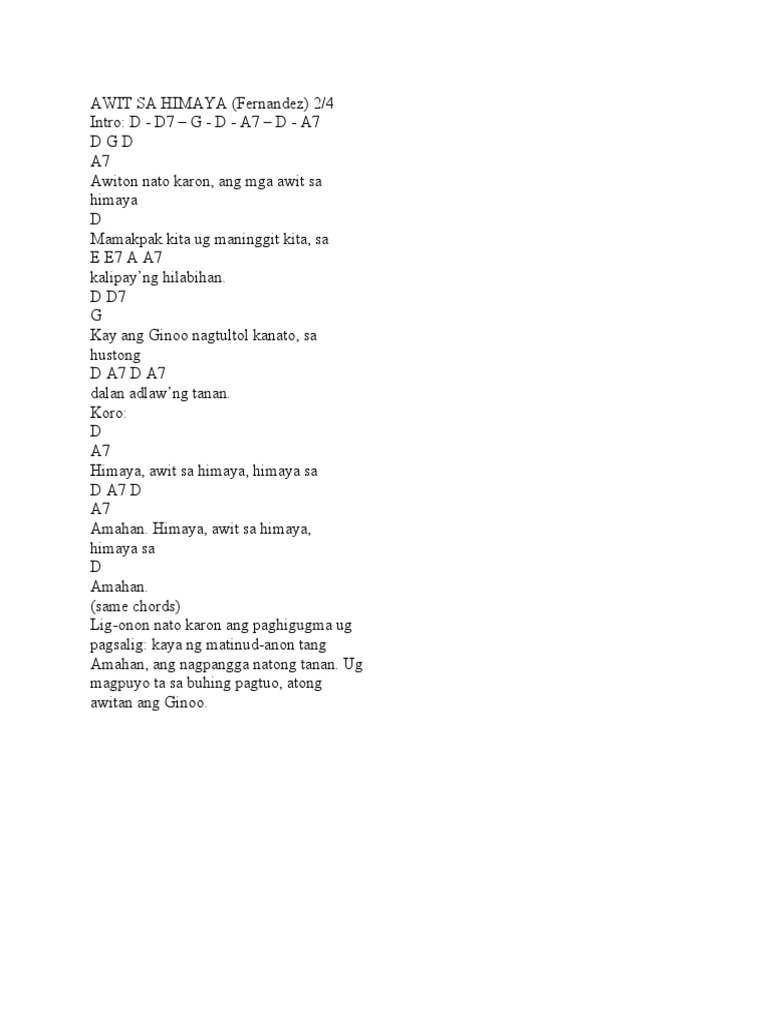 Awit Sa Himay1 | PDF
