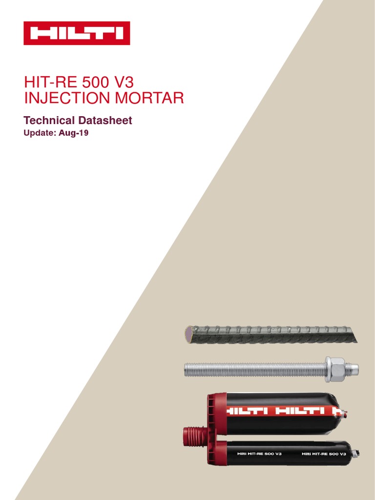 Hilti HIT-RE 500 V3 Technical Data | PDF | Strength Of Materials | Steel