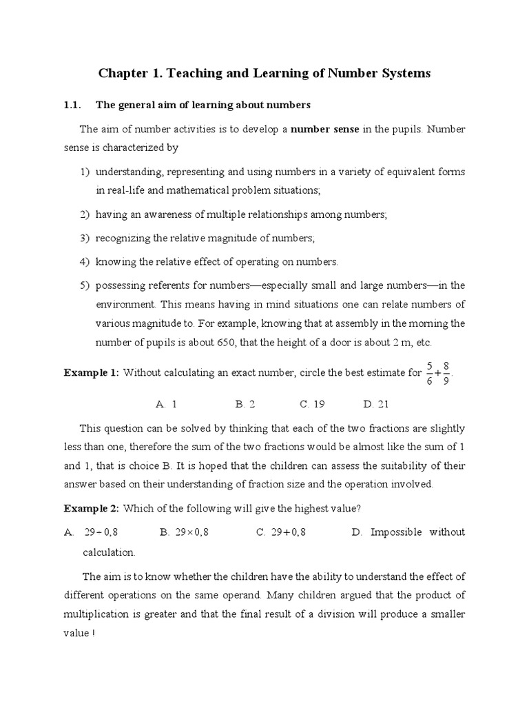 Chapter 1 Teaching Number System | PDF | Numbers | Rational Number