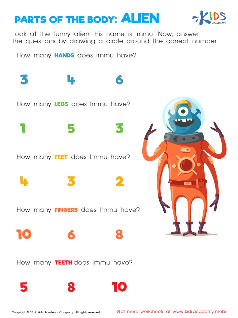 Kindergarten Alien Worksheet | PDF | Language Arts & Discipline