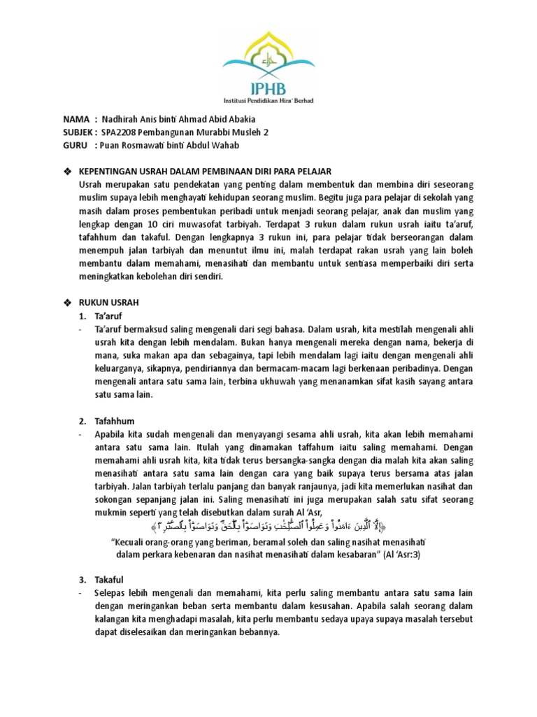 Nadhirah Anis - Tugasan Pmm2 Spaim k2 | PDF