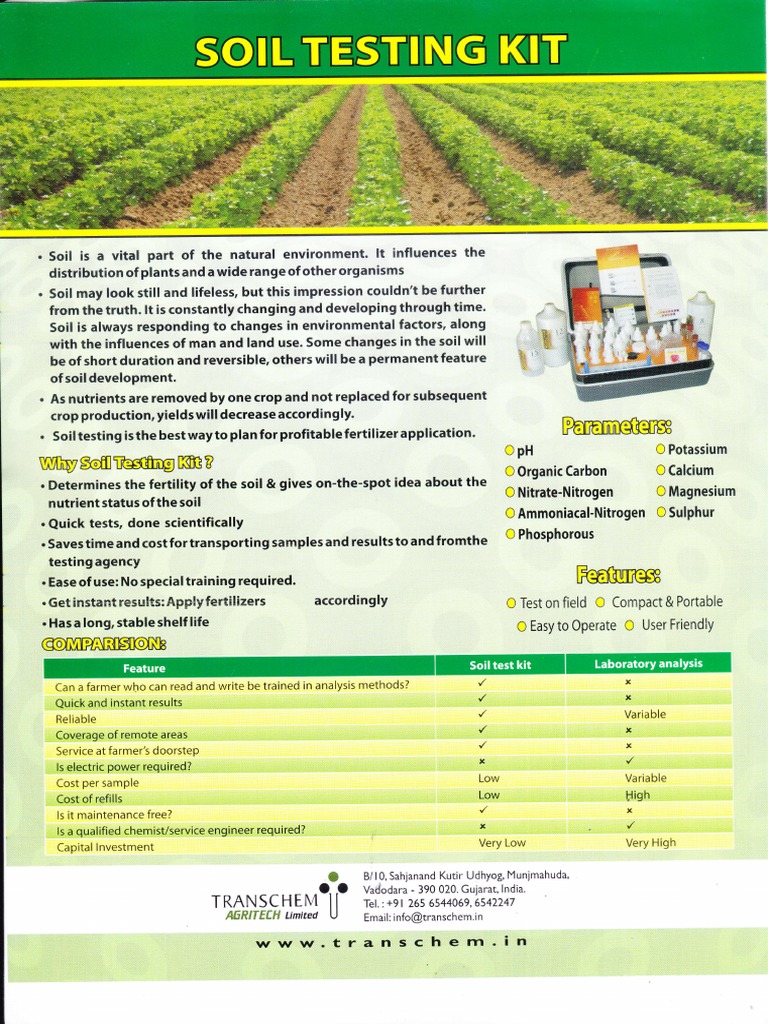 SOIL TESTING KITS - BROCHURE | PDF | Soil | Plant Nutrition