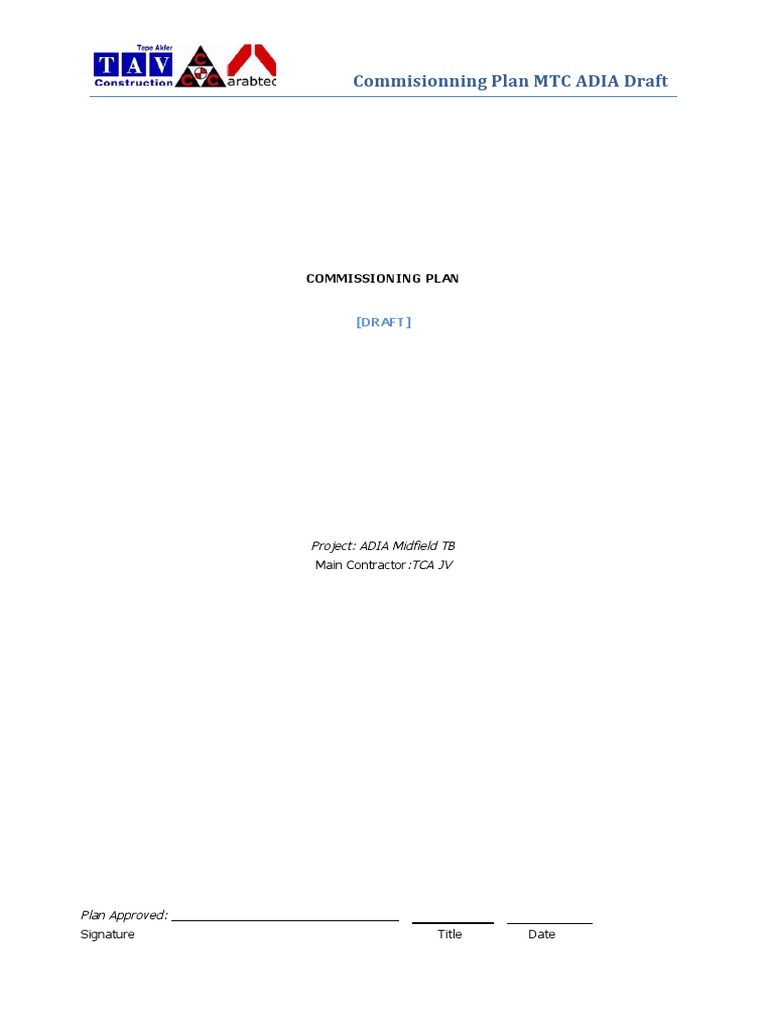 MTC-COMMISSIONING PLAN-v0 | Download Free PDF | Systems Engineering | Engineering