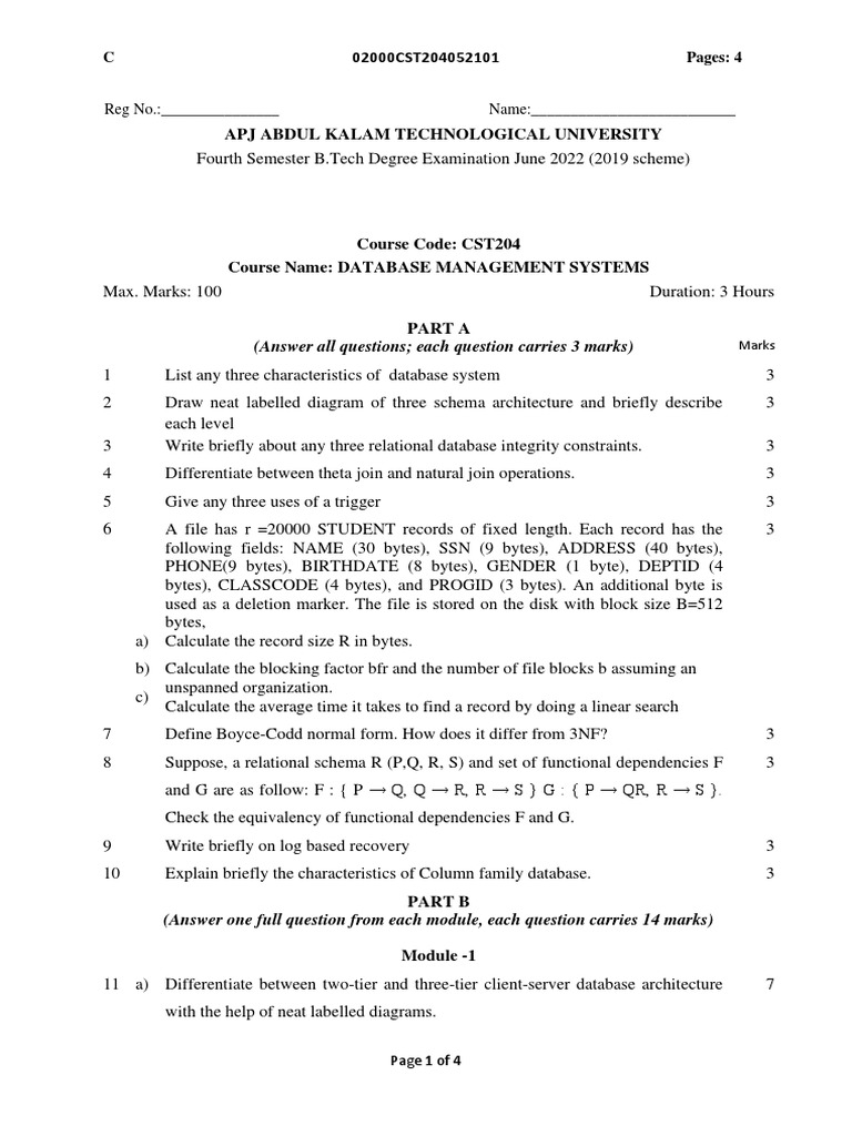 CST204 QP | PDF | Software Engineering | Computer Programming