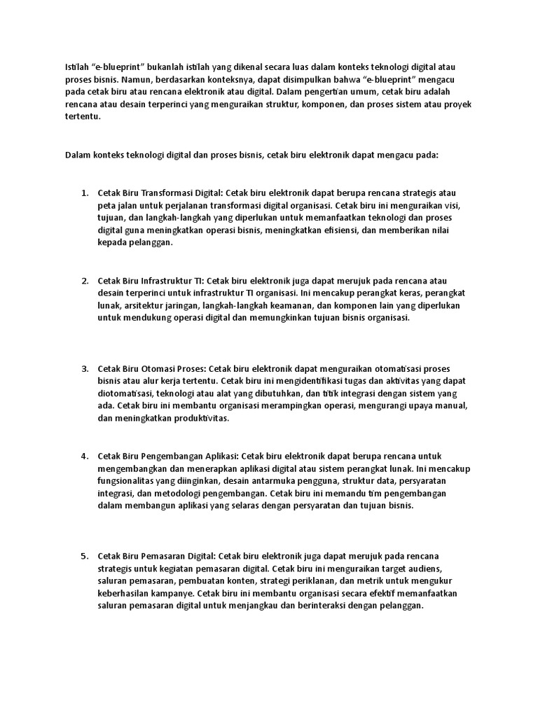 Definisi dan Jenis E-Blueprint | PDF