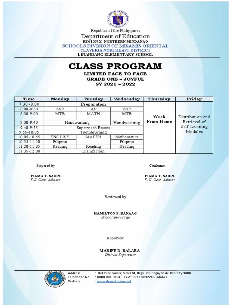 Grade-1 Class-Program | PDF | Philippines
