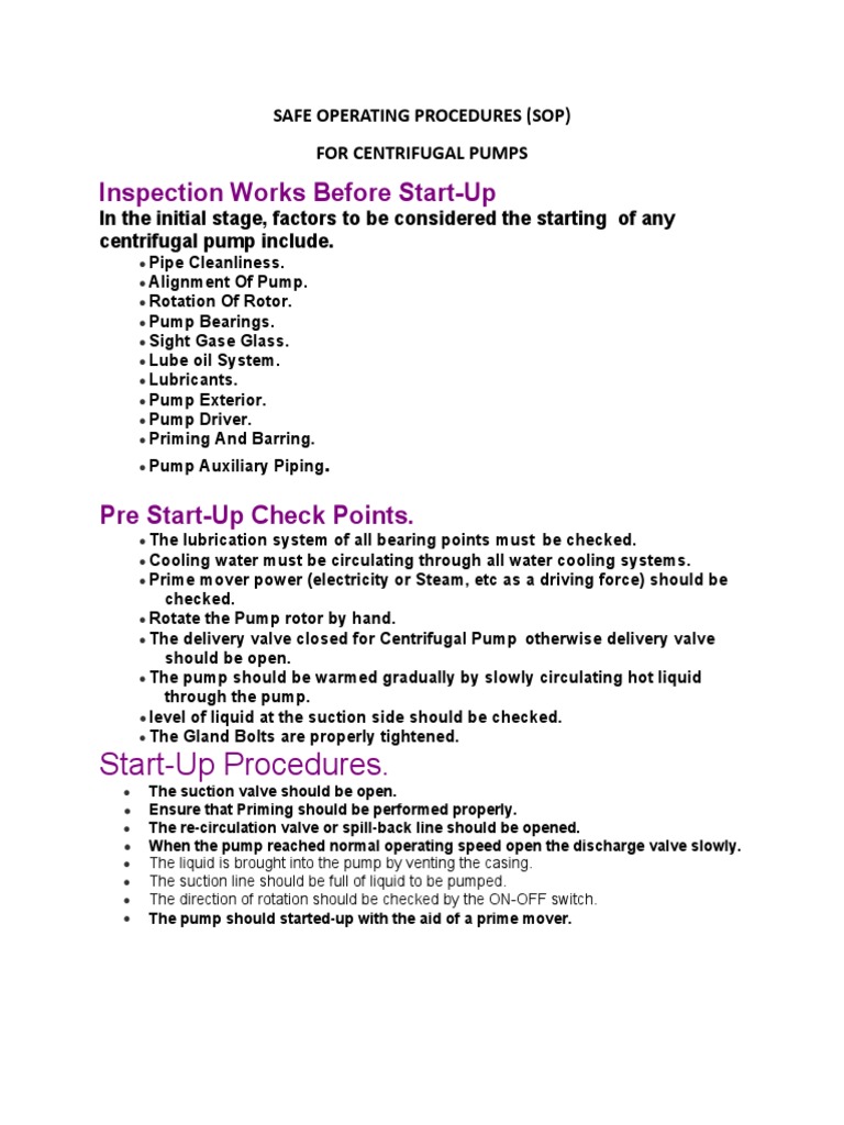 Sop 1 | Download Free PDF | Pump | Valve