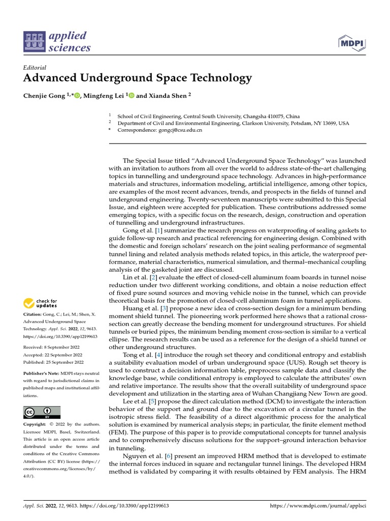 Advanced Underground Space Technology | PDF | Concrete | Engineering